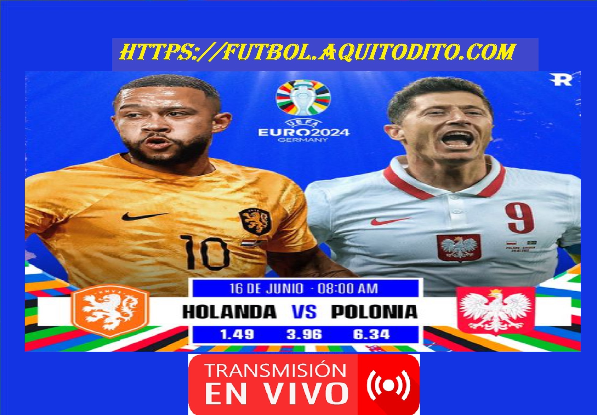 Polonia vs Holanda EN VIVO y EN DIRECTO Grupo D de la Fecha 1 Eurocopa ...